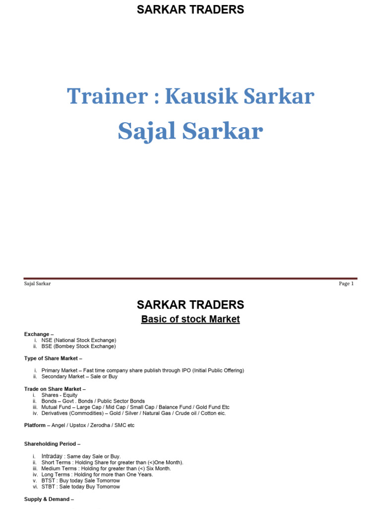 Bengali Studay Material | PDF | Stock Exchange | Stocks