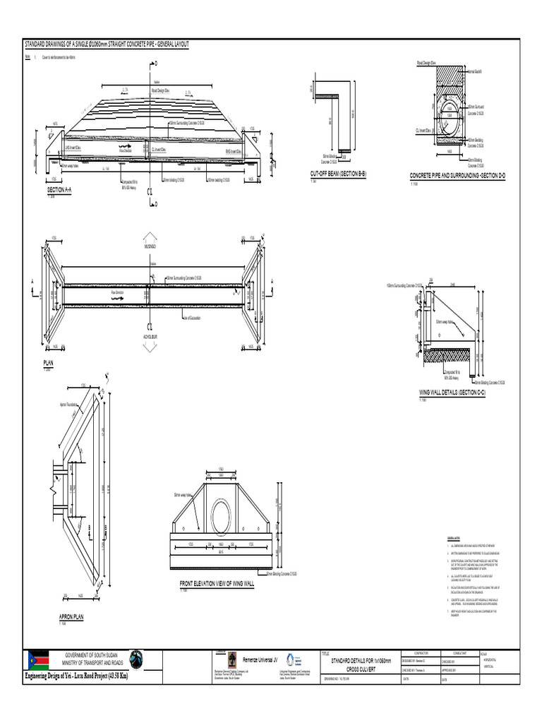 STANDARD DRAWING FOR 1X1060mm Cross Culvert | PDF | Building Materials ...