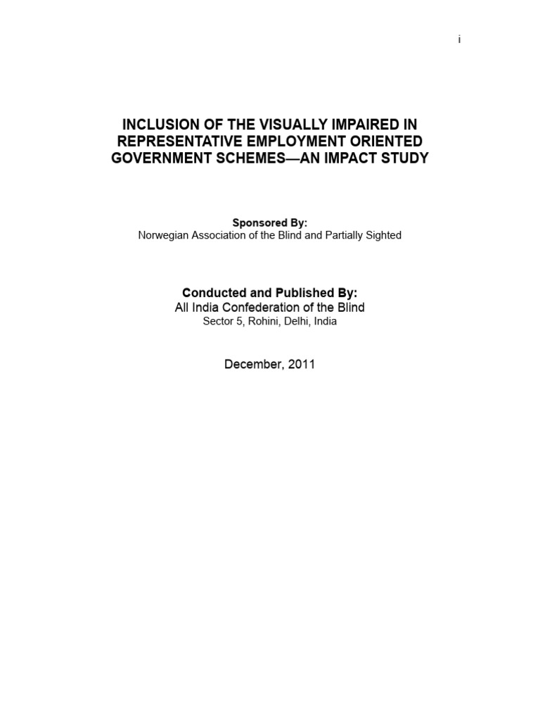 Visually Impaired Employment Impact | PDF | Visual Impairment | Employment