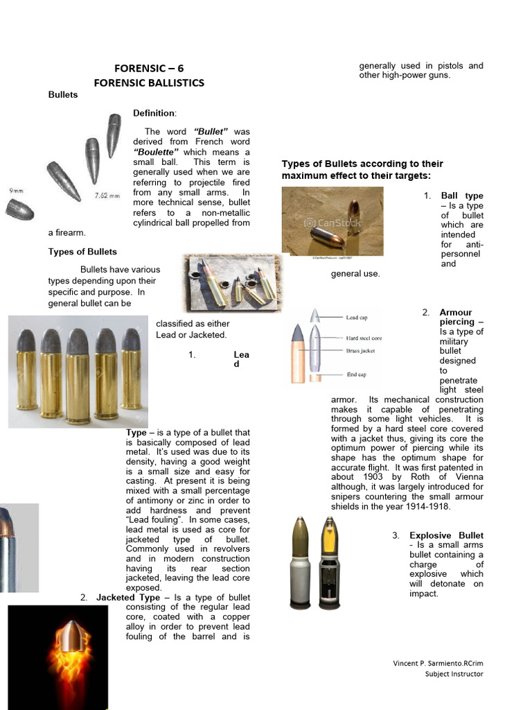 Module 3 Forensic 6 | PDF | Cartridge (Firearms) | Caliber