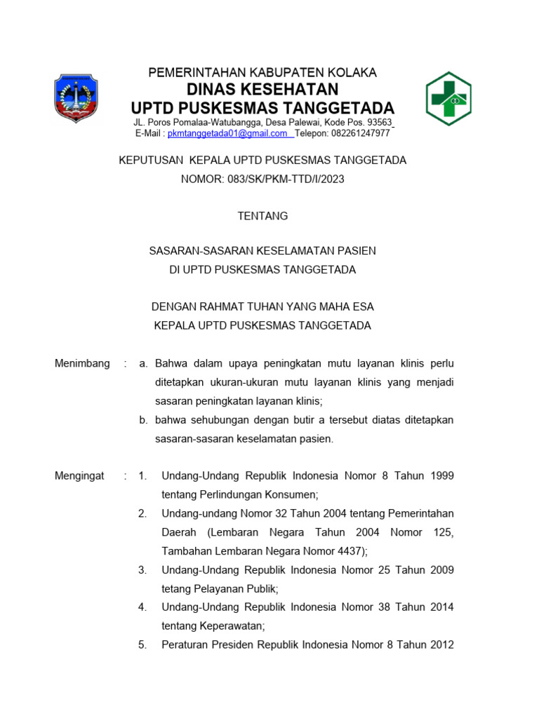 5311 SK SKP Puskesmas | PDF