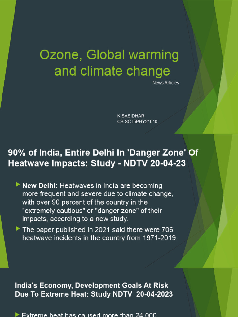 Ozone, Global Warming and Climate Change | PDF | Climate Change | Heat Wave
