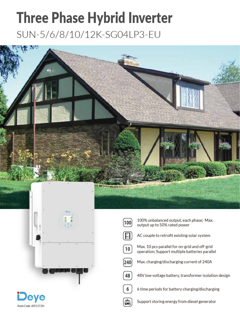Datasheet Sun-5-12k-Sg04lp3 240416 en | PDF | Alternating Current ...