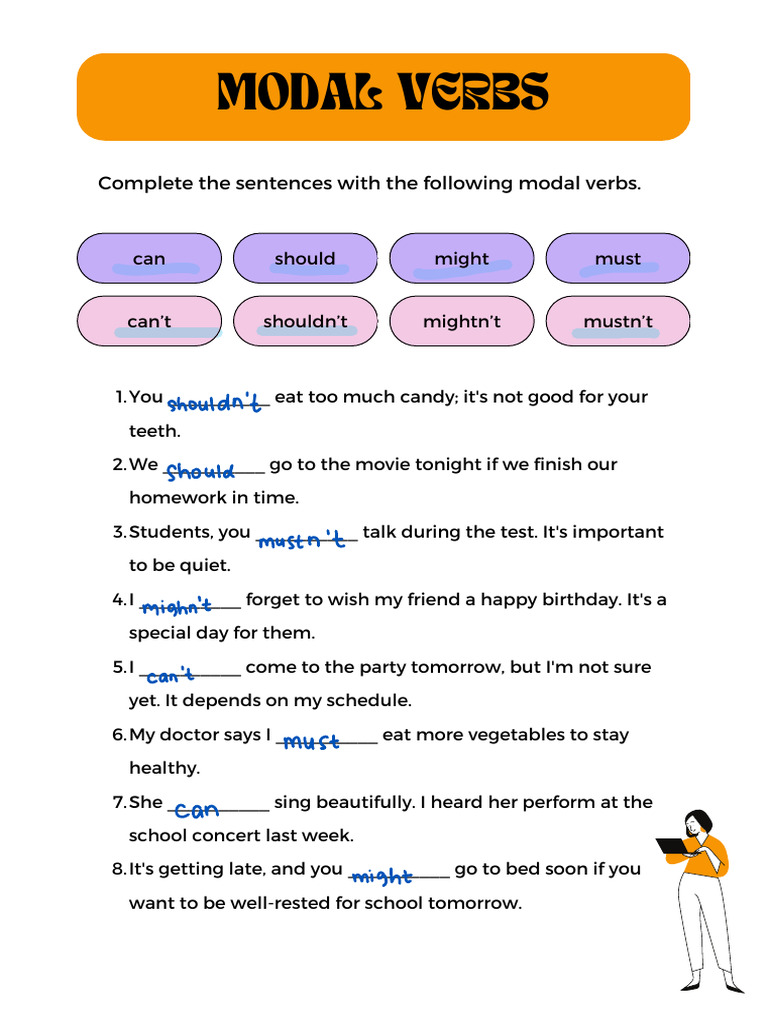 Mid Test Grammar 2B Modals Verbs - Avrilita | PDF