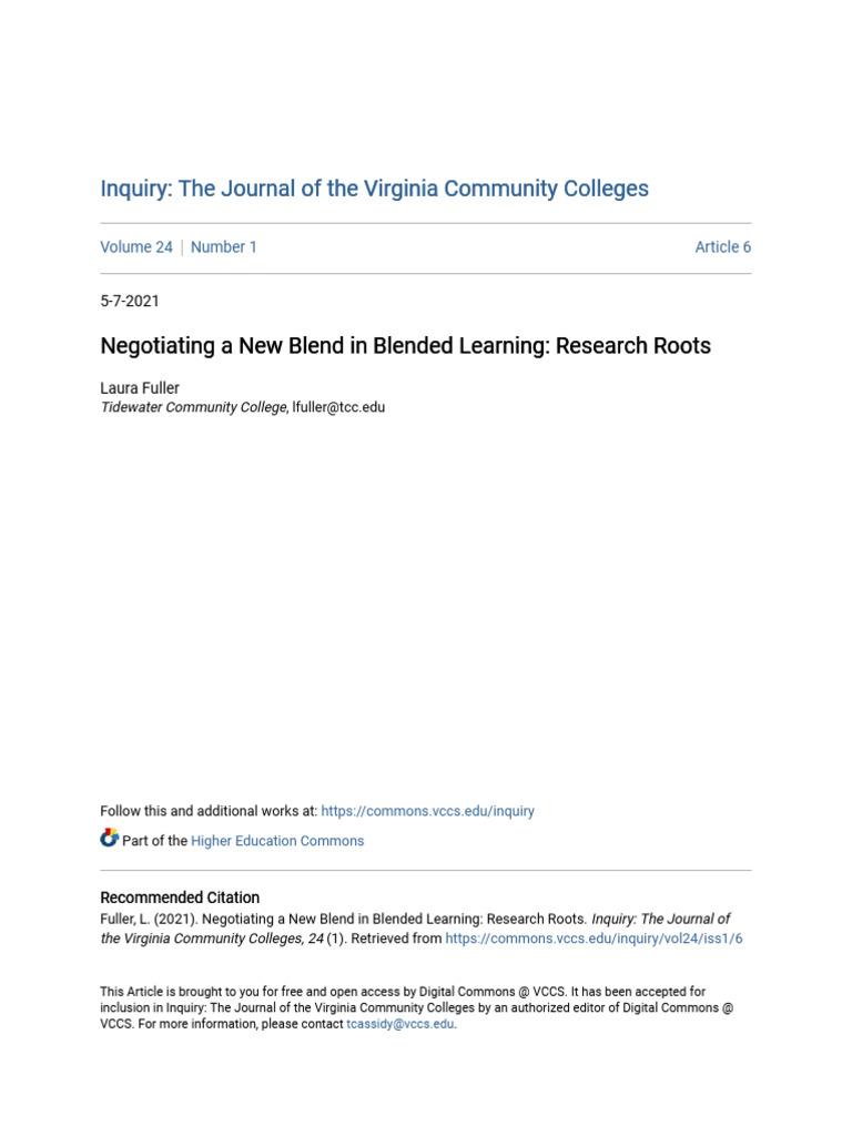 1. Blended Learning | PDF | Distance Education | Learning