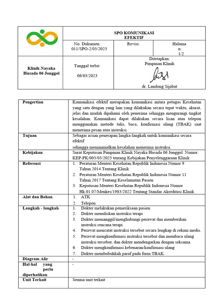 2.2.2 Spo-2 Komunikasi Efektif (Ep - 2.2.2) | PDF | Kesehatan Holistik