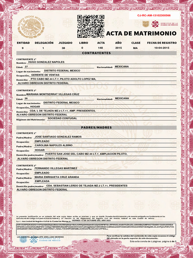 acta mat | PDF | México | Instituciones sociales