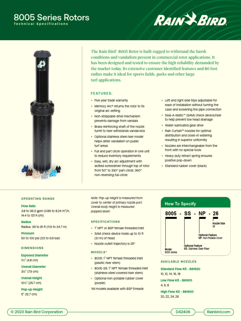d42406 - 8005 Rotor Tech Spec-Web | PDF | Turbine