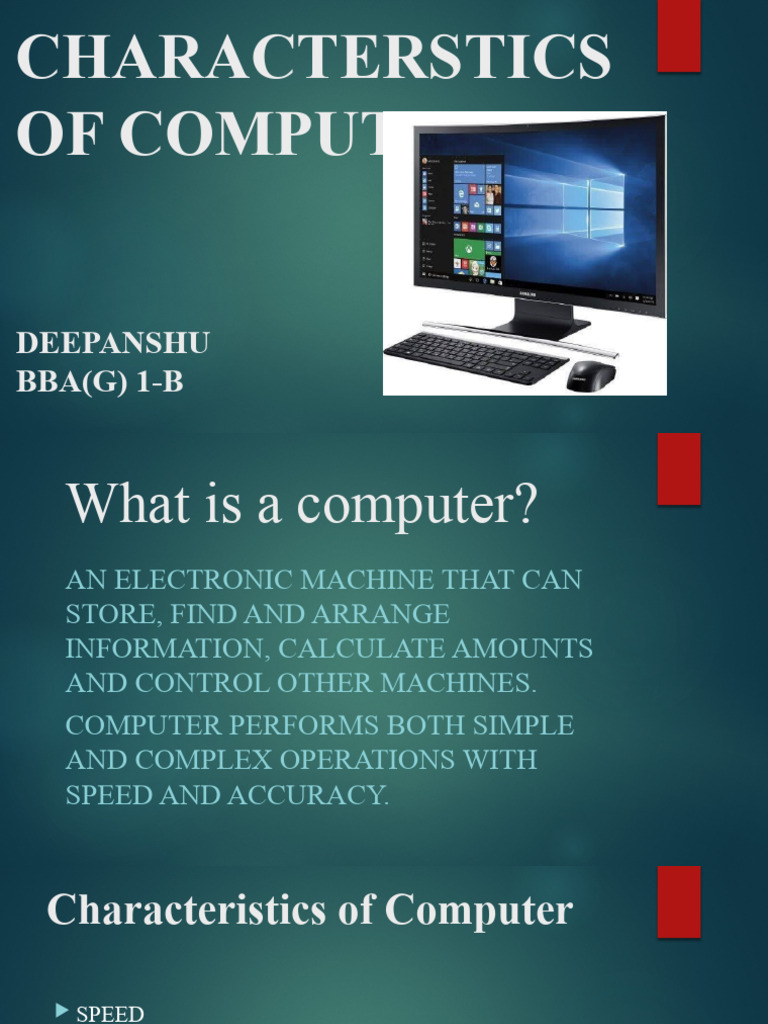 Characterstics of Computer | Download Free PDF | Computer Data Storage | Data