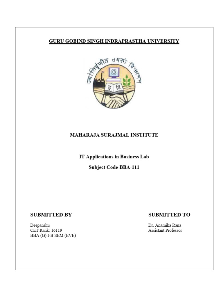 It Applications in Business Lab | PDF | Microsoft Word | Computing