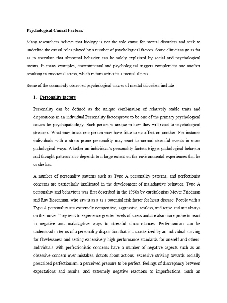Psychological Factors in Mental Disorders | PDF | Mental Disorder ...
