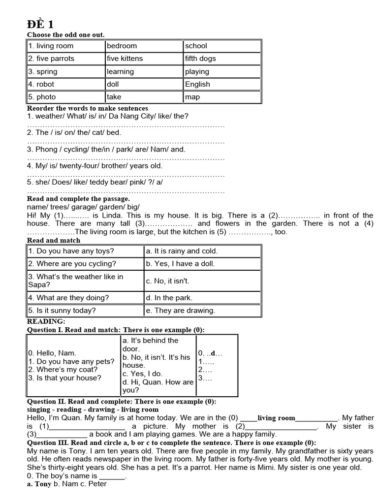 Đê Ôn Thi 1 | PDF