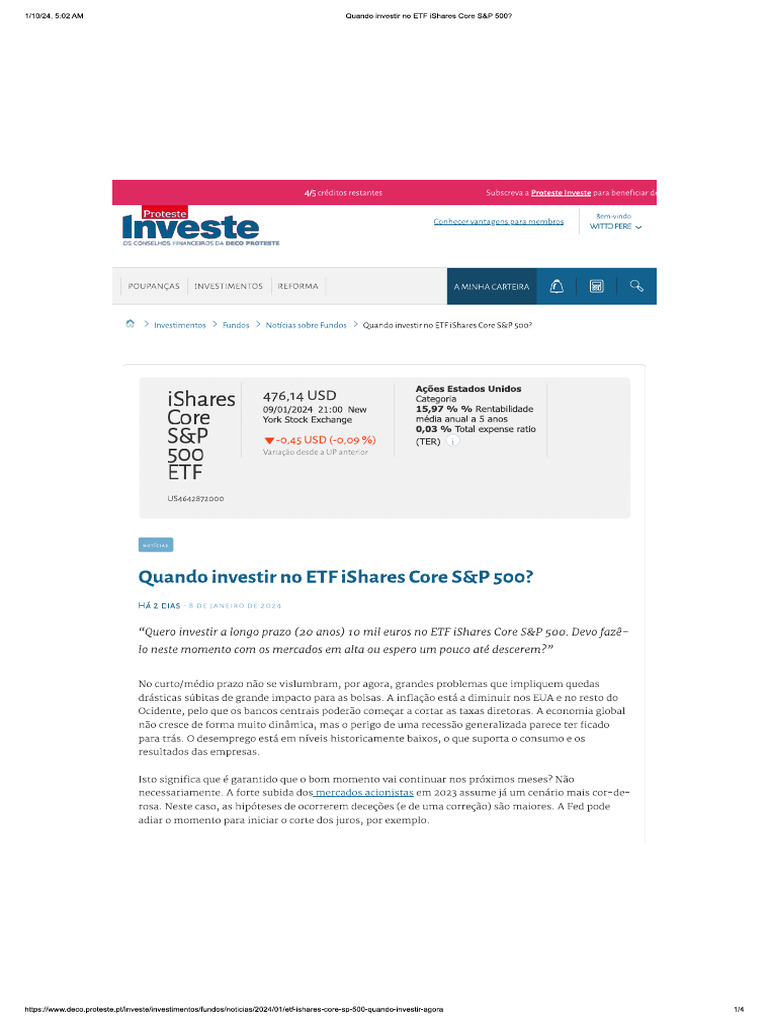 Quando Investir A&P500 | PDF