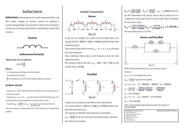 Inductance Group 3 | PDF | Inductance | Series And Parallel Circuits Inductance Group 3 | PDF | Inductance | Series And Parallel Circuits