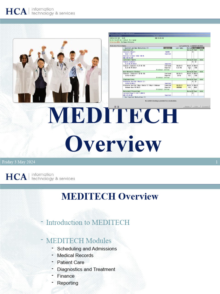 MEDITECH Overview | Download Free PDF | Medical Record | Health Economics