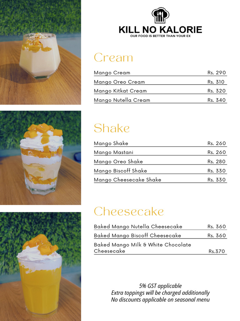 KNK Mango Menu | PDF