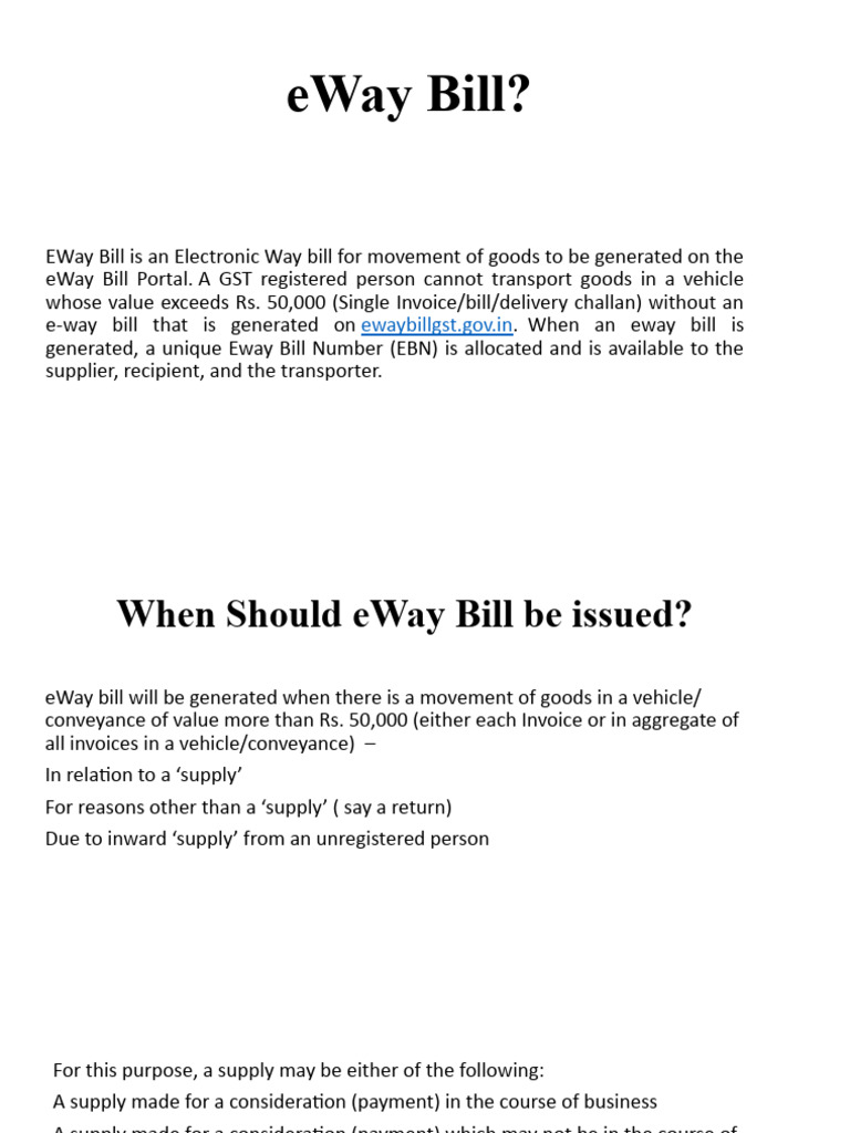 EWay Bill | PDF | Economies | Transport