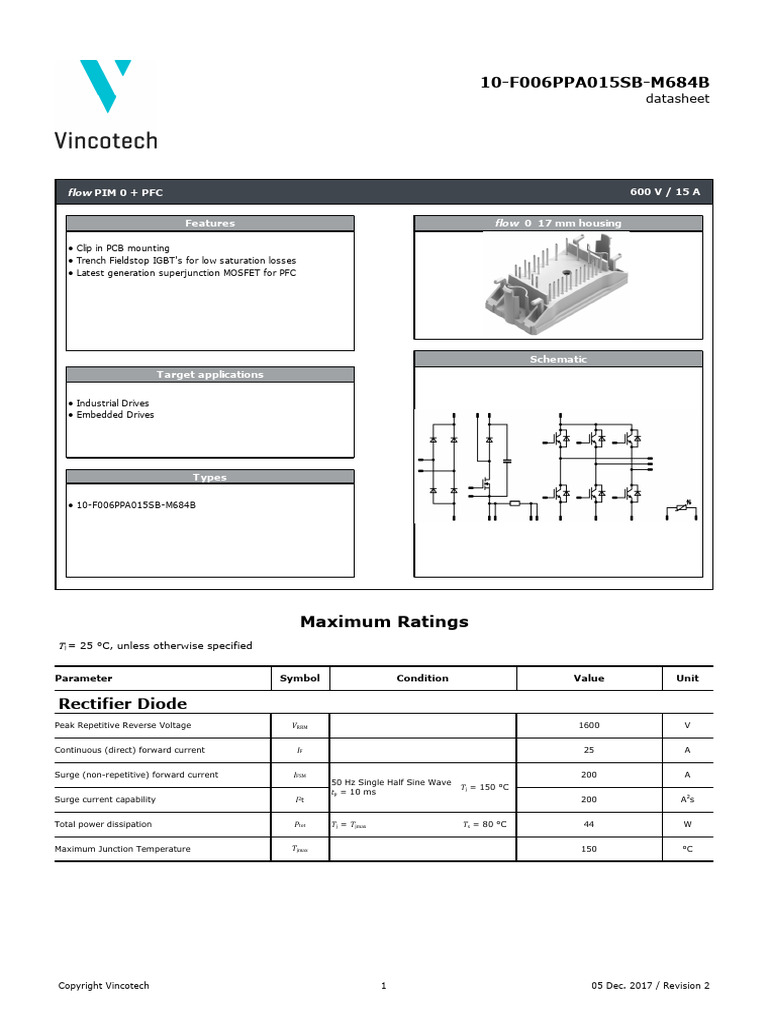 Vincotech 10-F006PPA015SB-M684B FD-Rev 02 | PDF | Materials Science ...