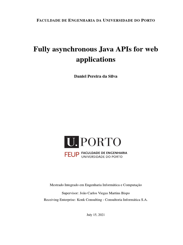 Fully Asynchronous Java Apis For Web Applications: F E U P | PDF ...