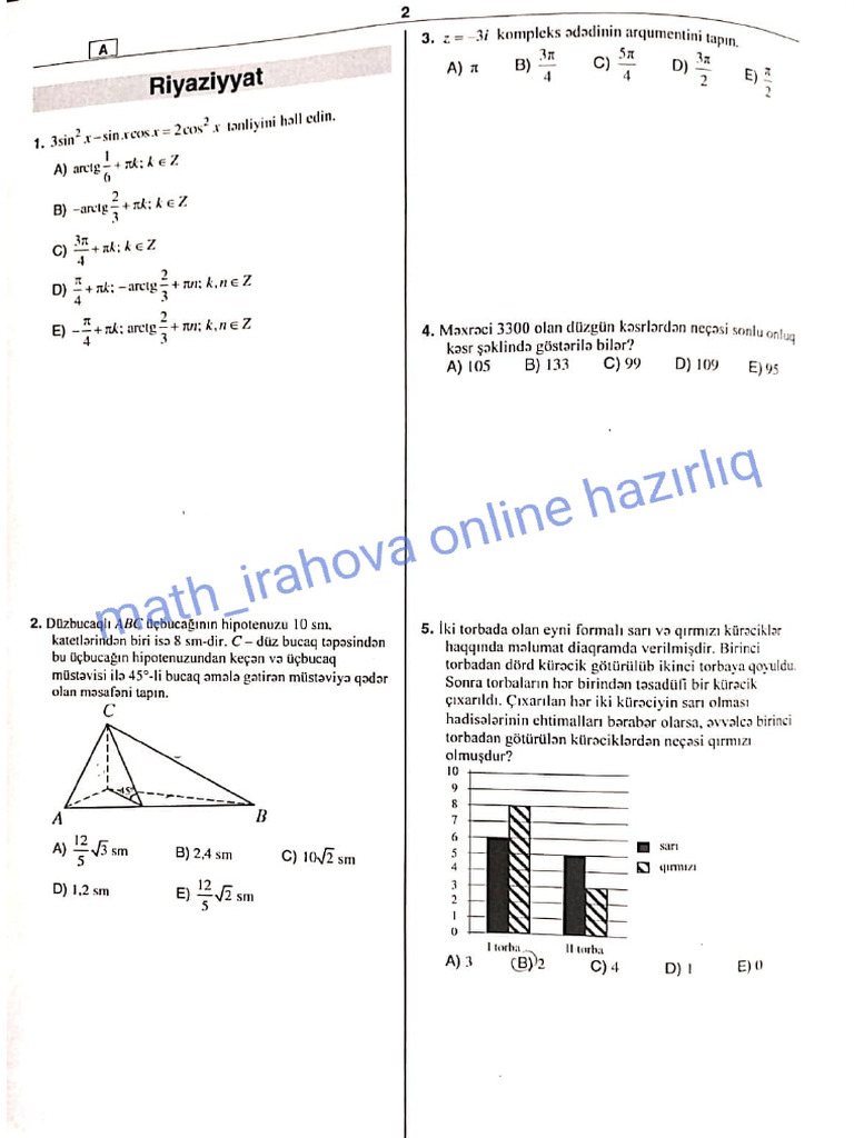 22.05.2022 Dim Blok 2-Ci Qrup + Cavab | PDF