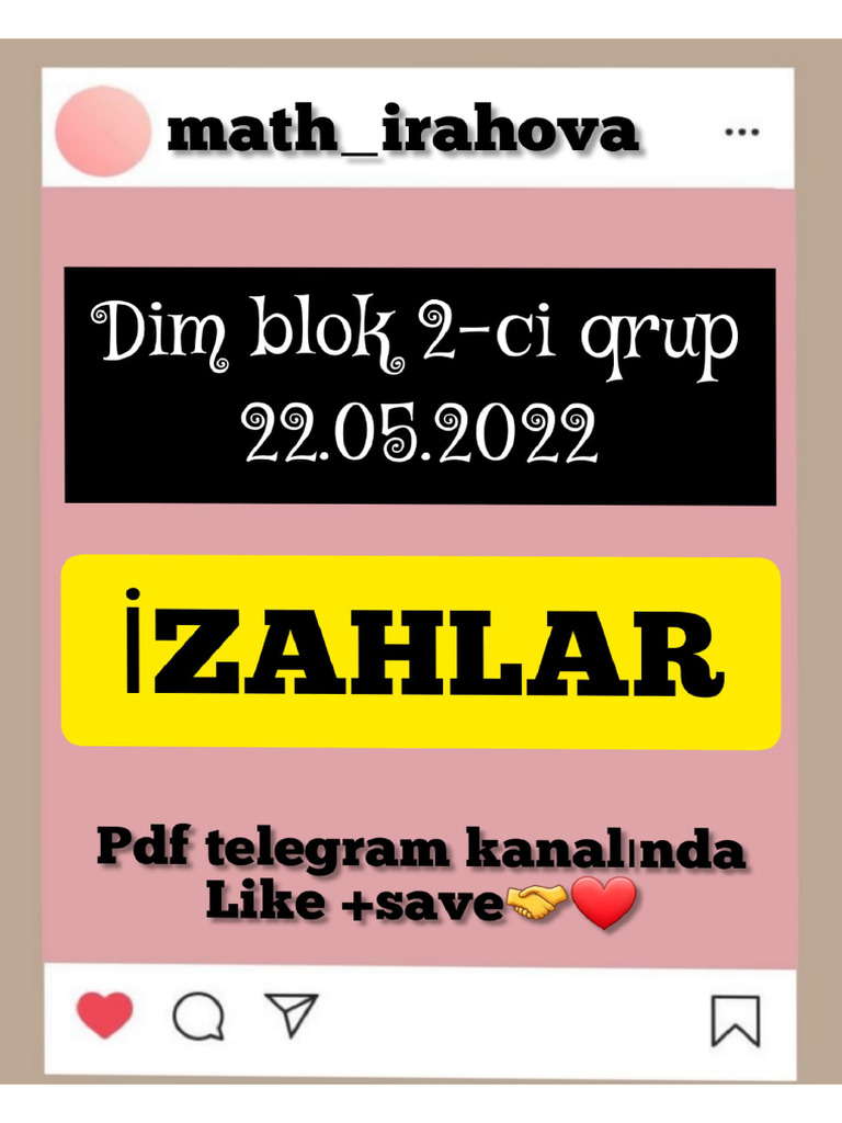 2-Ci Qrup Blok (22.02.2022) +İZAHLAR | PDF