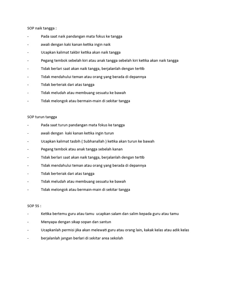 SOP Naik Tangga | PDF