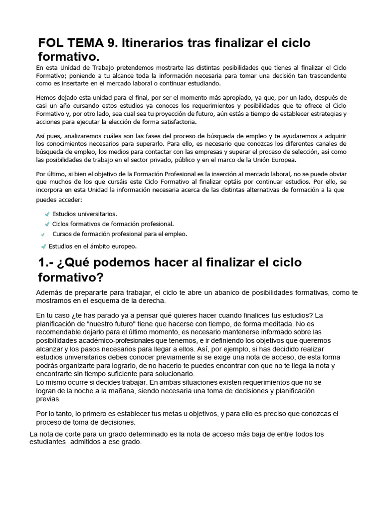 FOL Tema 9 | PDF | Toma de decisiones | La búsqueda de empleo