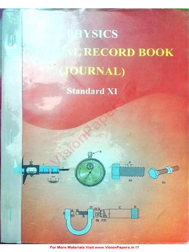 GSEB 11th Physics Journal - Eng v2 (VisionPapers - In) | PDF | Cooking, Food & Wine