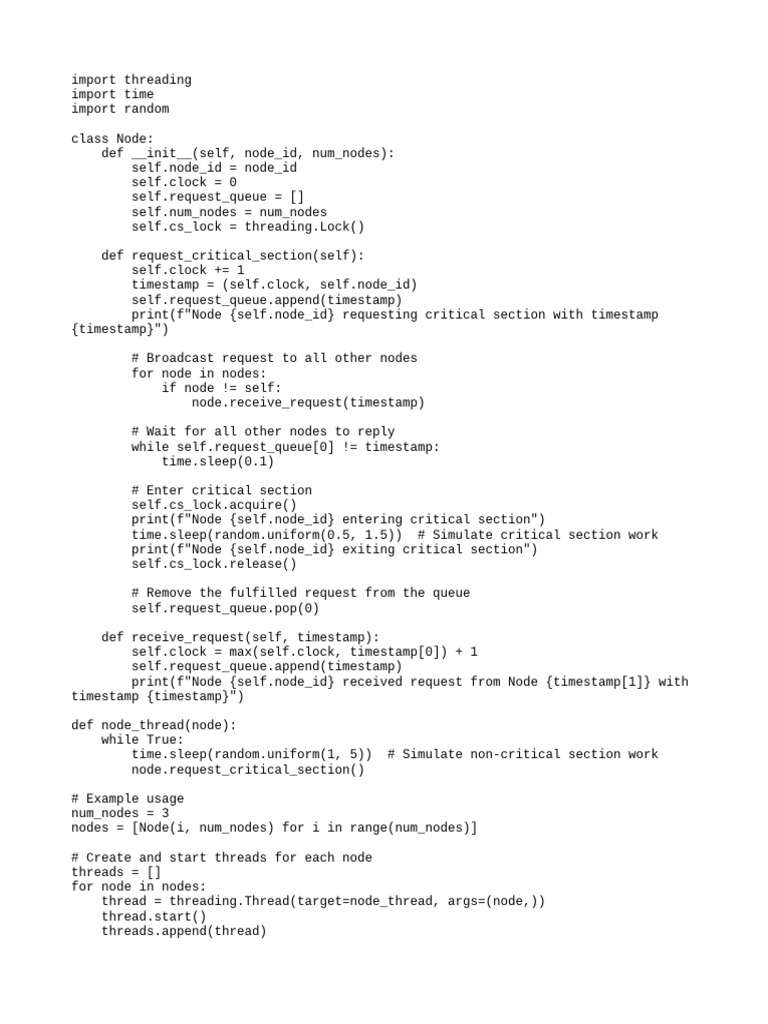 Lamport Mutual Exclusion | PDF