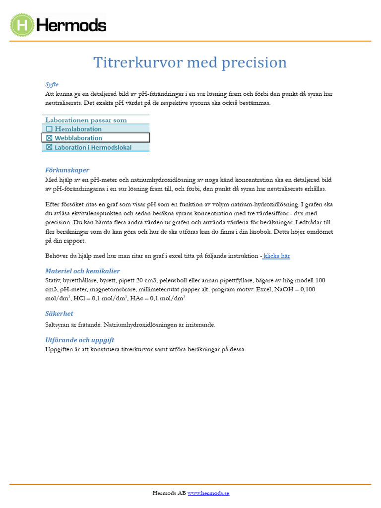Titrerkurvor Med Precision 190528 | PDF