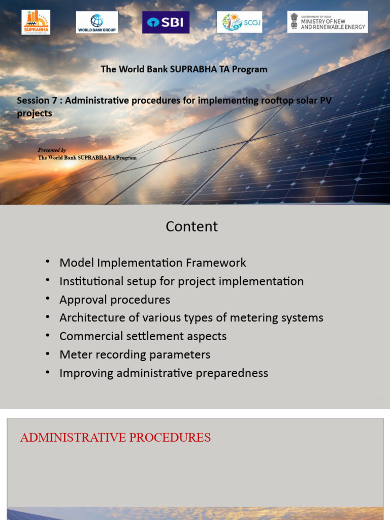 Session 7 - Administrative Procedures For Implementing Rooftop Solar PV Projects | PDF ...