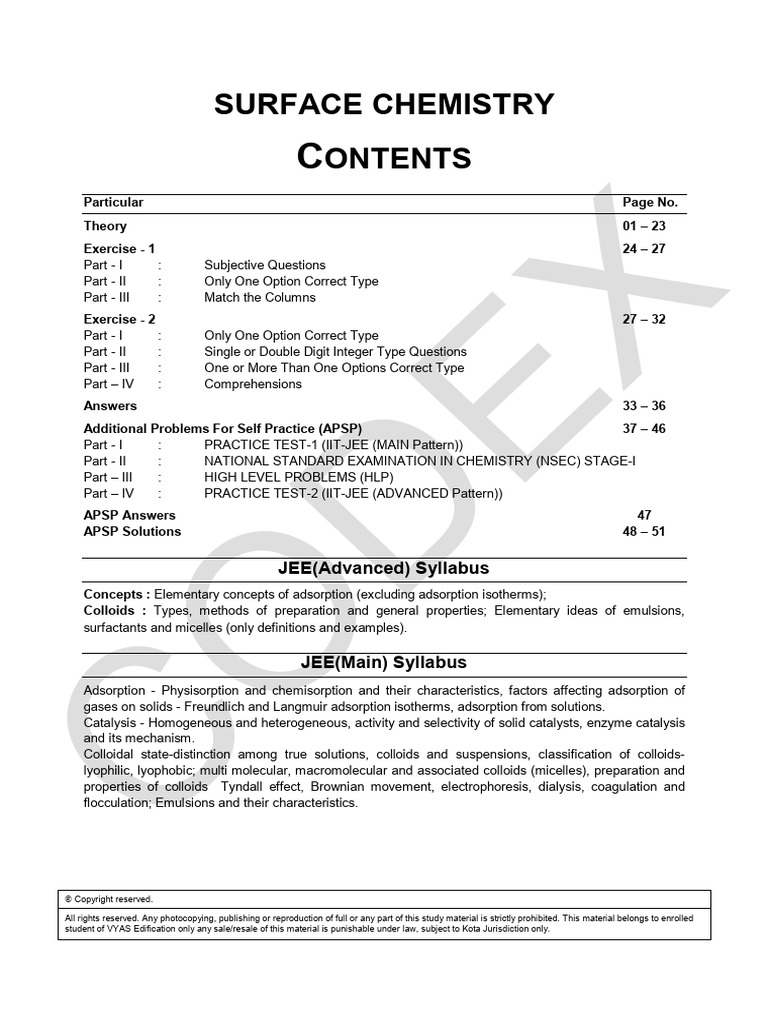 Surface Chemistry | PDF | Adsorption | Absorption (Chemistry)