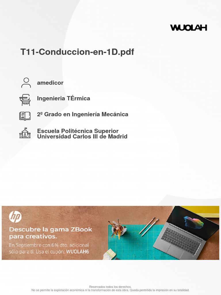 Wuolah Free T11 Conduccion en 1D | PDF | Ingeniería