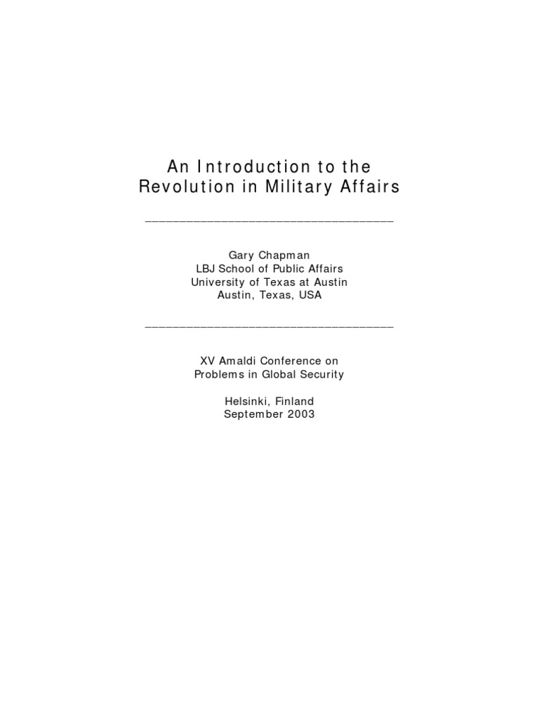 An Introduction To The RMA | PDF | Military | Missile