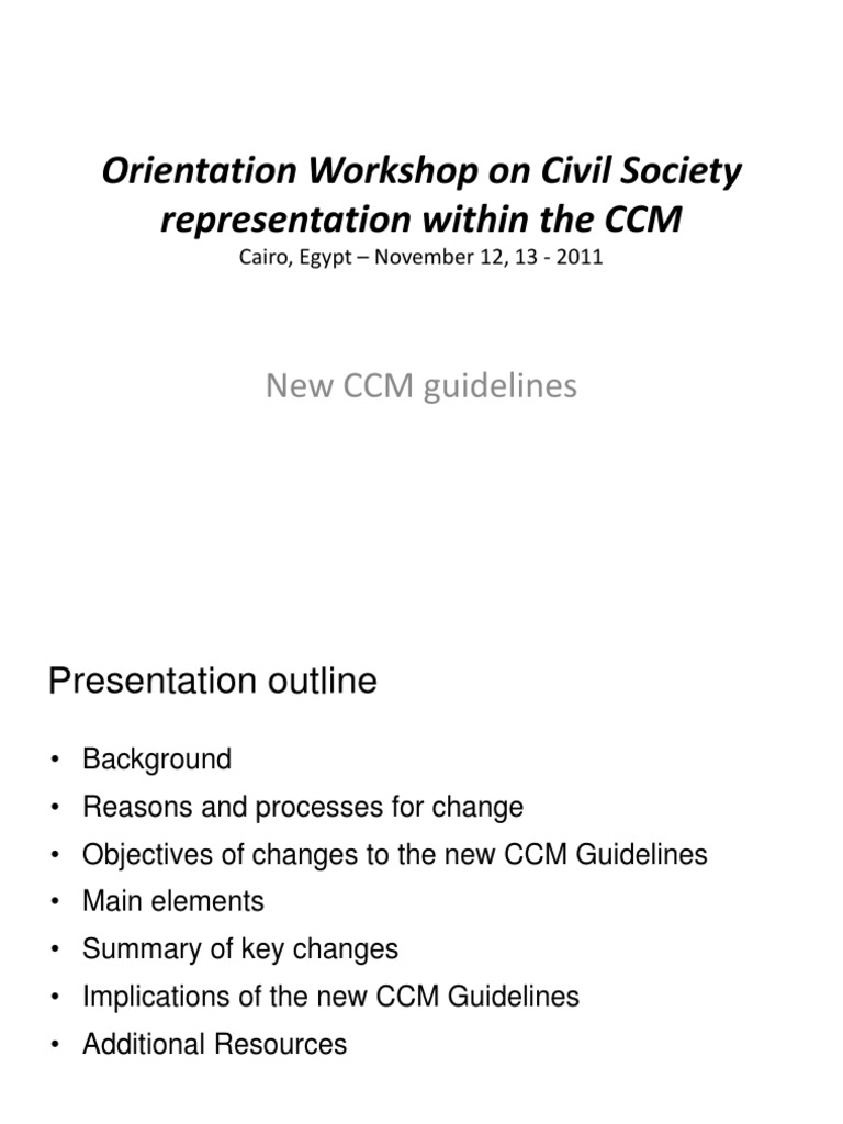 New CCM Guidelines CS Opportunities | PDF | Aid Effectiveness | Governance