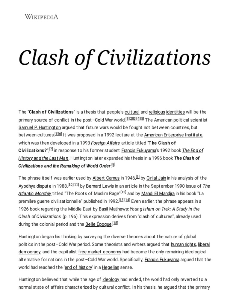 Clash of Civilizations Explained | PDF | Africa | Asia