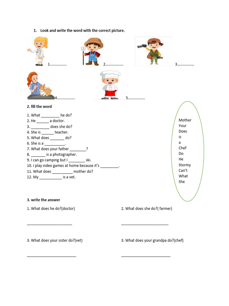 Look and Write The Word With The Correct Picture | PDF | Language Arts ...