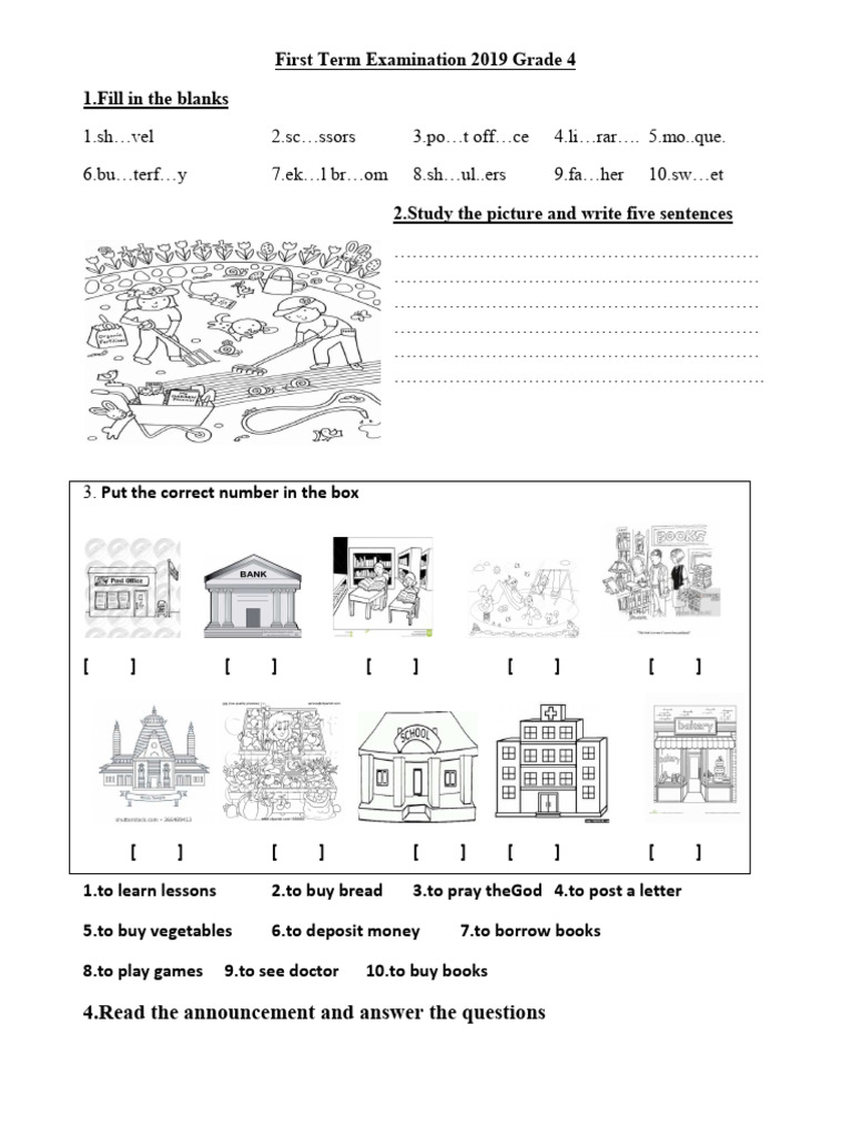 Grade 4 English First Term | PDF