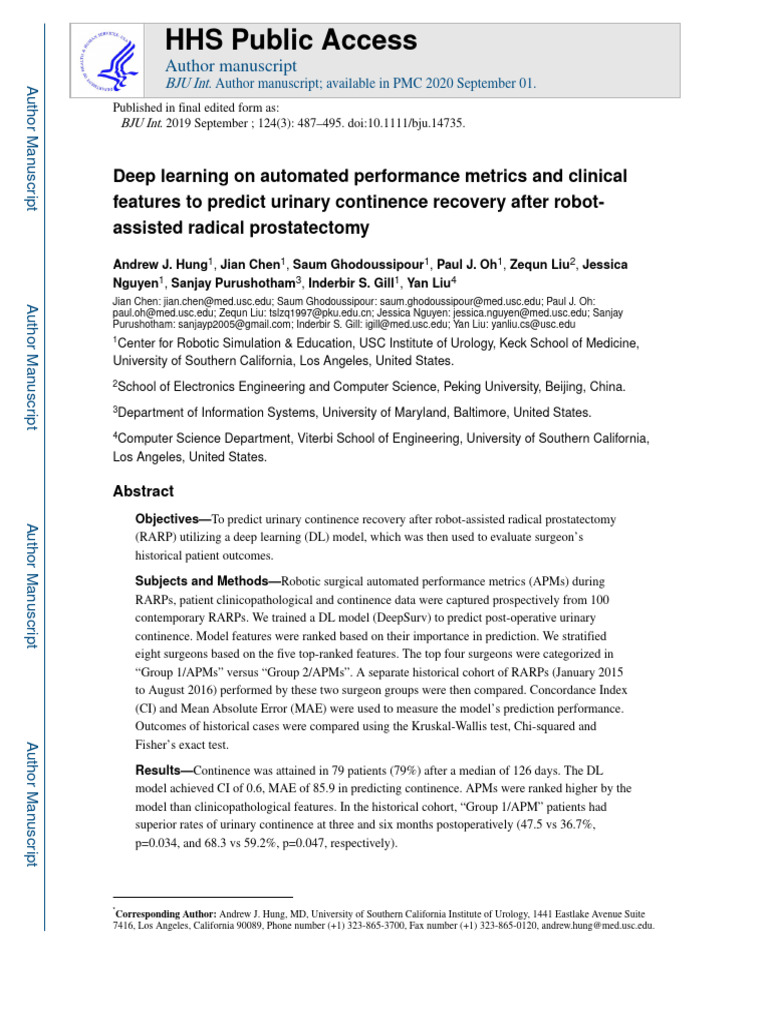 Deep Learning On Automated Performance Metrics And Clinical Features To