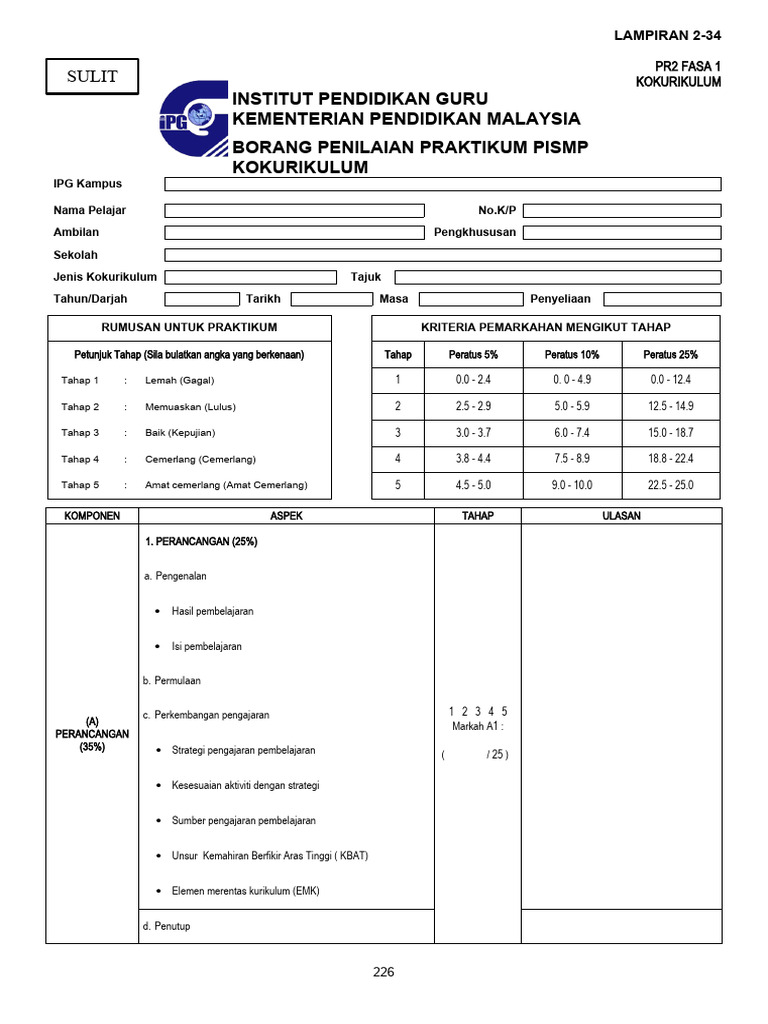 6.borang Pr2 Fasa 1 Koko | PDF