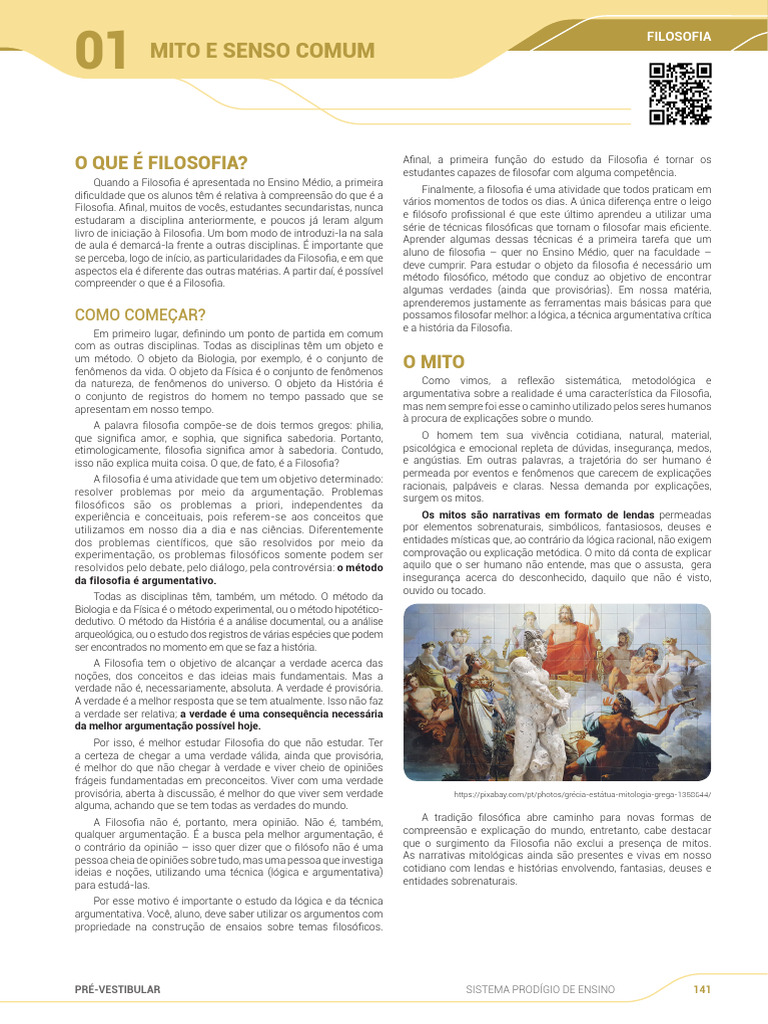 Fil Apostila Mito e Senso Comum | PDF | Método científico | Mitologia grega
