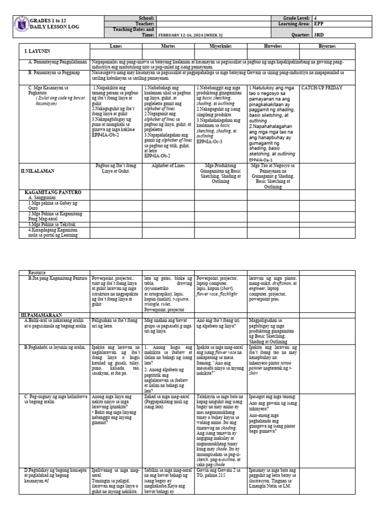 Grade 4 DLL EPP 4 Q3 Week 3 | PDF
