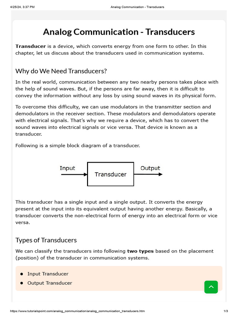 Analog Communication Transducers Download Free Pdf Communications System Antenna Radio