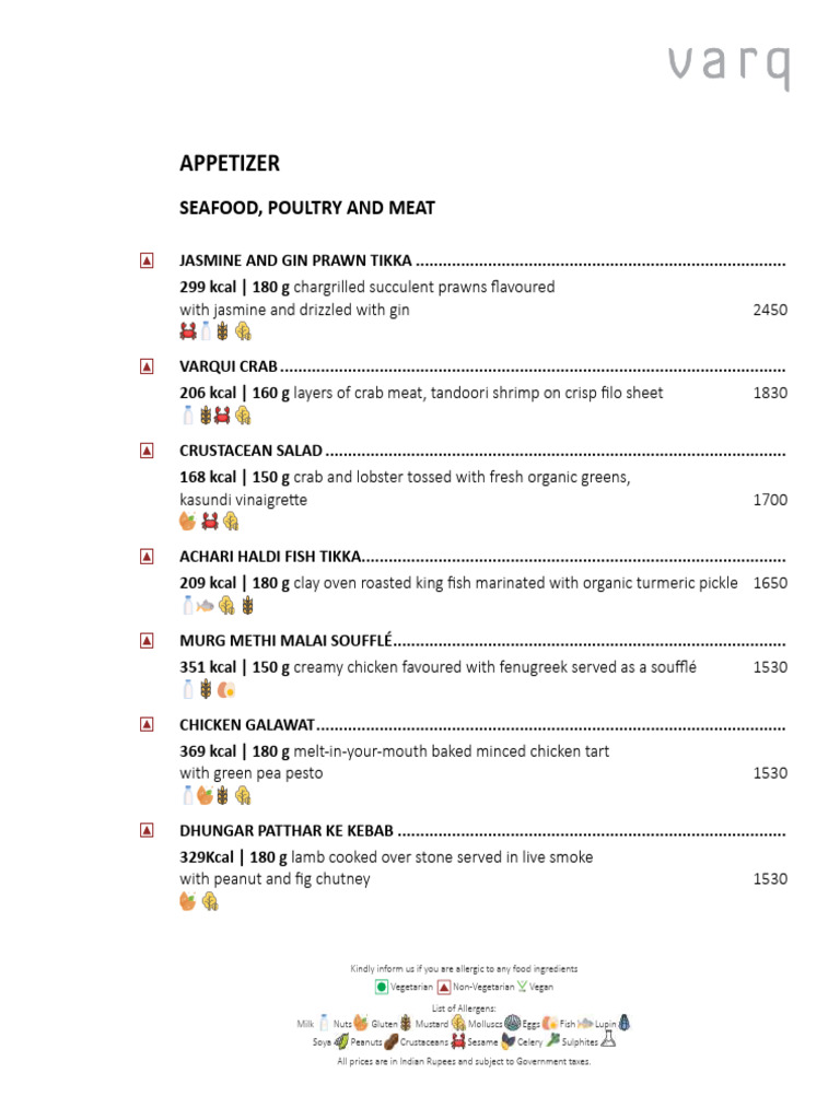 varq-food-menu | PDF | Indian Cuisine | Kebab