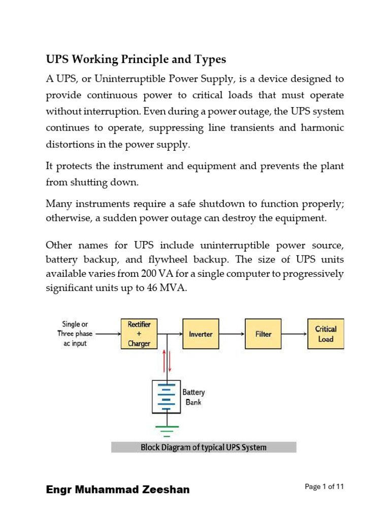 UPS Working Principle Types | Download Free PDF | Power Inverter ...