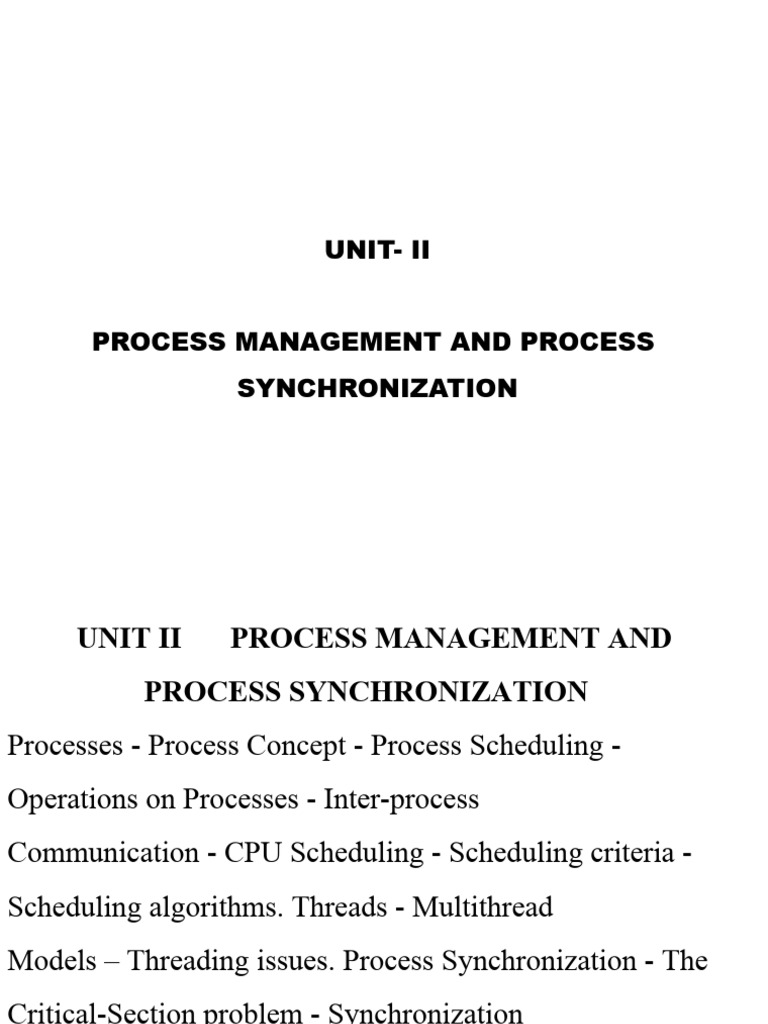 R22 Unit - II Final Material OS | PDF | Thread (Computing) | Process ...