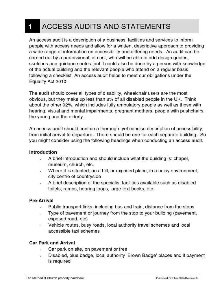 01 - Access Audits and Statements | PDF | Accessibility | Wheelchair