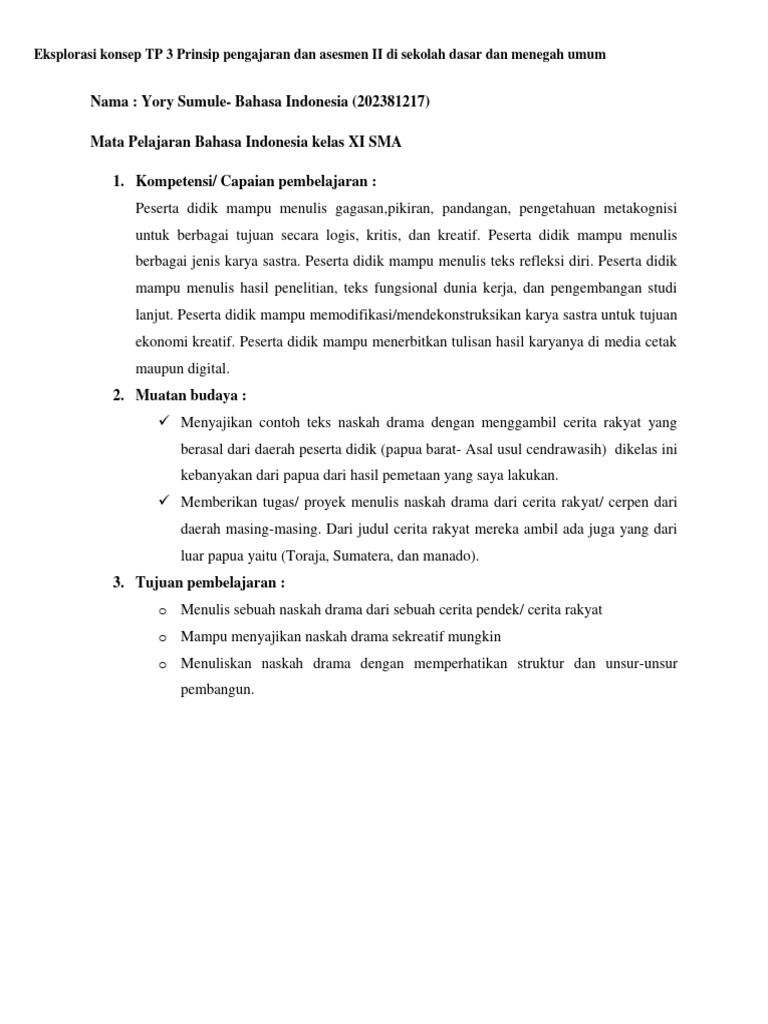 Eksplorasi Konsep TP 3 Asesmen II | PDF | Seni & Disiplin Bahasa