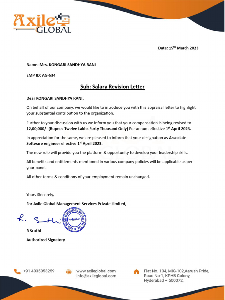 Hike Letter | Download Free PDF | Salary | Business
