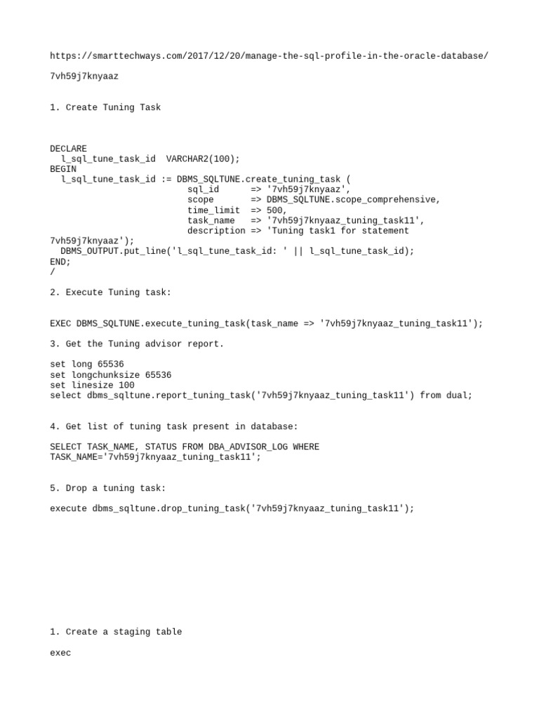 Sql Tuning Advisory Pdf Software Design Software
